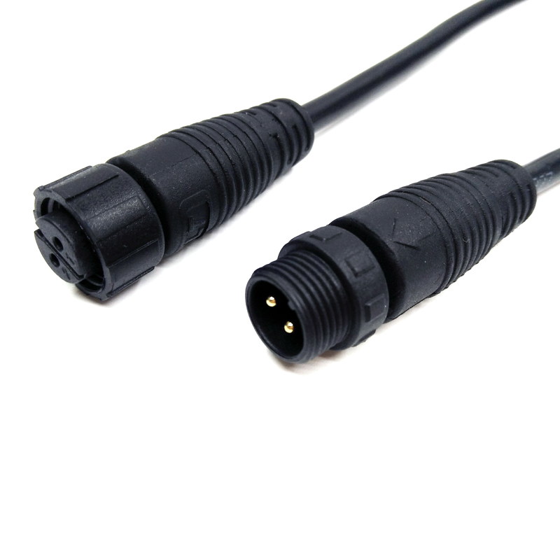 M12 A code 2P male to female extension cable with cap from China ...